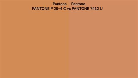 Pantone P 28 4 C Vs Pantone 7412 U Side By Side Comparison
