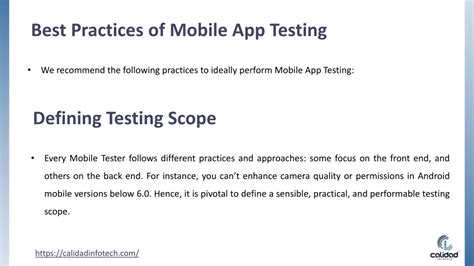 Ppt Best Practices And Testing Process Of Mobile Application Testing