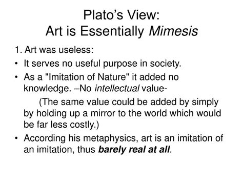 Ppt Some Notes On Plato And Aristotle And Mimetic Theory Of Art