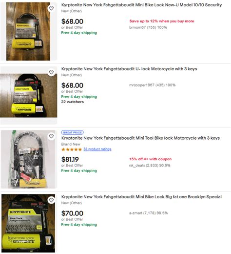 Ebay Sells The Kryptonite Ny Fahgettaboudit For 60 80 And Theyre Always Listed As New Other