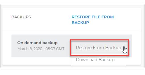File Management How To Backup And Restore Files Verio