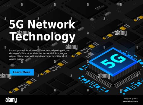 5g Network Processor Illustration Mobile Wireless Internet Of Next Generation Isometric
