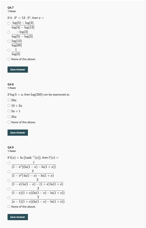 Solved Select ONE Correct Choice No Explanation Is Chegg Com