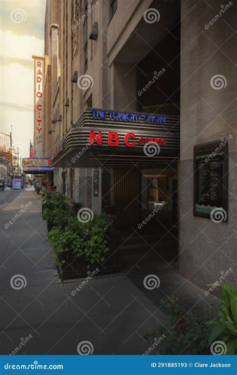 The Entrance To The Rockefeller Center With The Tonight Show And NBC