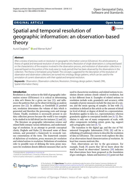 Spatial And Temporal Resolution Of Geographic Info Pdf Geographic