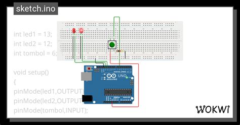 Tombol 2 Lampu Wokwi Esp32 Stm32 Arduino Simulator