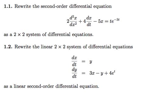 Solved 11 Rewrite The Second Order Differential Equation Solved 11 Rewrite The Second Order Differential Equation