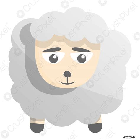 Sad Sheep Icon Cartoon Style Stock Vector 3262747 Crushpixel