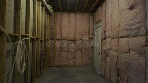 Thermal Insulation Frame House In Process Of Construction Move Camera Footage Stock Video