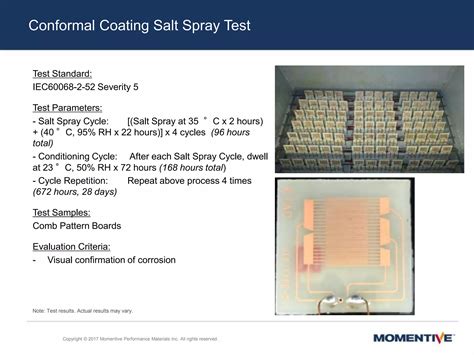 Conformal Coating Salt Spray Comparison Test Pptx
