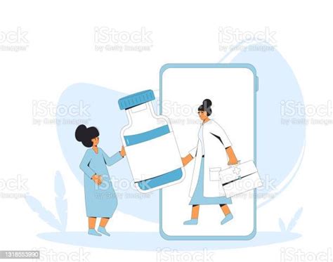 온라인 의료 상담 원격 의료 의사 먼 스마트 폰에 조언 인터넷으로 건강 관리 헬스케어 서비스 가상 이벤트에 대한 스톡 벡터 아트