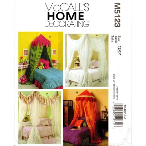 Fabric Canopies In Twin And Fullqueen Sizes Uncut Sewing Pattern Etsy