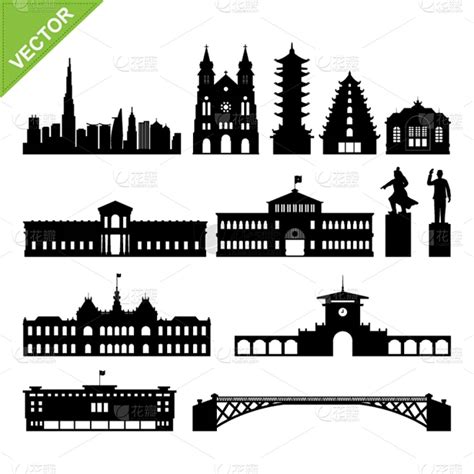 越南 城市天际线 胡志明市 著名景点 地形 商务 建筑 图像 矢量 旅游素材 花瓣网
