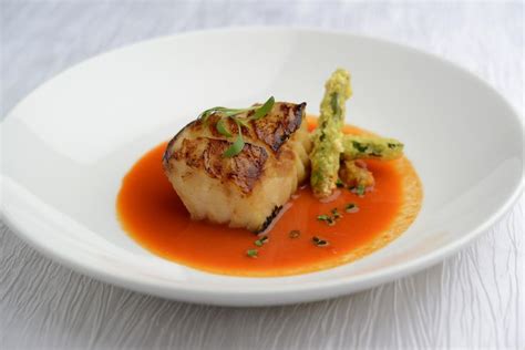 Miso Sea Bass With Tempura Green Beans And Red Thai Curry Sauce Thai
