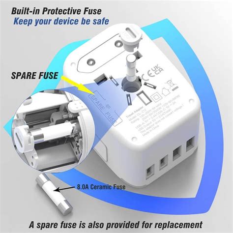 Universal International Power Travel Plug Adapter 5 In 1 European