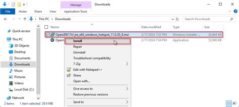 2 Right Click On The Java Runtime Environment Installer File And Select