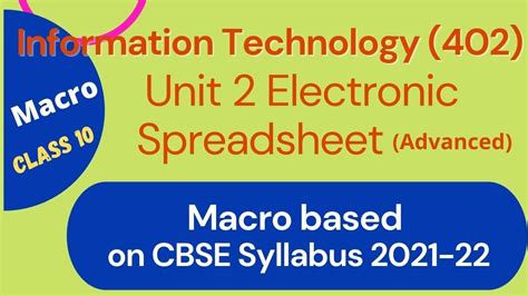 All About Macro Cbse Class 10 Information Technology 402 Unit 2