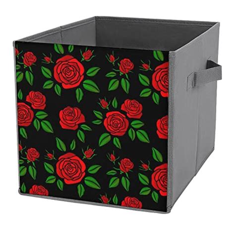 Vintage Rose Flowers Collapsible Storage Bins Basics Folding Fabric