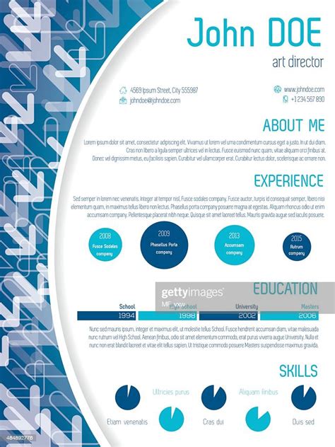 Cool Cv Template Design With Arrows High Res Vector Graphic Getty Images
