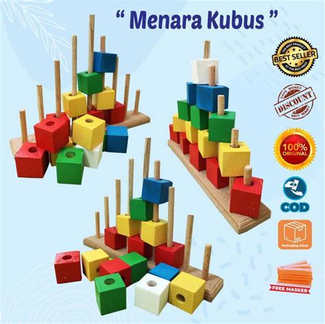 Jual Mainan Edukasi Balok Kayu Alat Peraga Edukasi Anak Tk Paud Anak