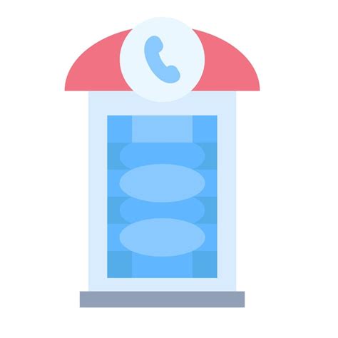 Premium Photo Phone Booth Flat Illustration