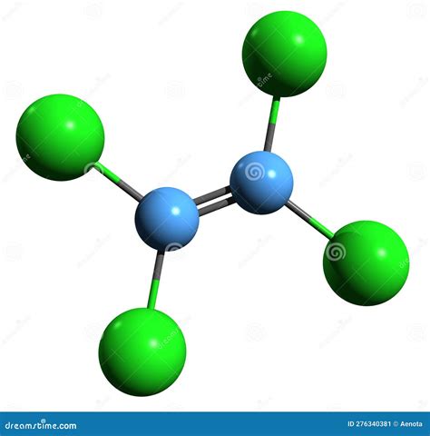 3ª Imagen De La Fórmula Esquelética Del Tetracloroetileno Stock De