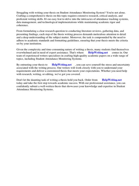 Thesis Student Attendance Monitoring System Pdf Usability Databases