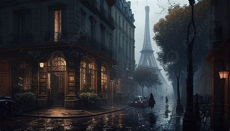 비오는 파리 야경 파리의 사진 파리 프랑스 배경 일러스트 및 사진 무료 다운로드 Pngtree