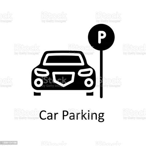 자동차 주차 벡터 솔리드 아이콘 디자인 일러스트레이션 흰색 배경 Eps 10 파일에 도시 요소 기호 거리에 대한 스톡 벡터 아트 및 기타 이미지 Istock
