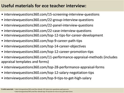 Top Ece Teacher Interview Questions And Answers PPTX