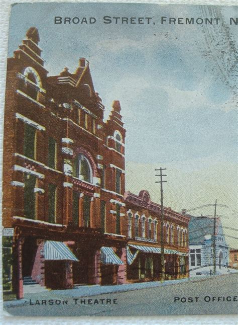 Postcard Fremont Ne Broad St 1910 Larson Theatre Eno Hotel Post