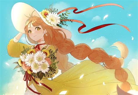 Anime Girl Braid Long Hair Hd Wallpaper Peakpx