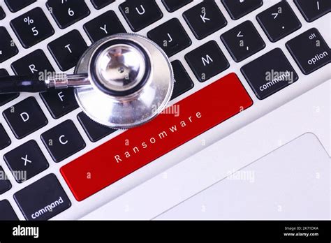 Business Concept Ransomware On Computer Keyboard Background With