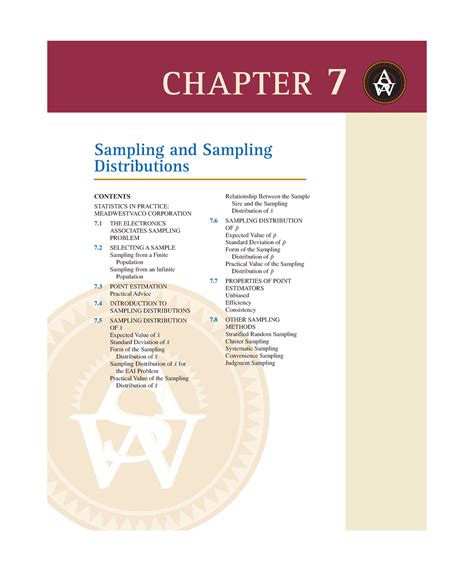Chapter Sampling And Sampling Distributions Sampling And Sampling Distributions CONTENTS