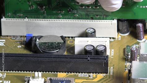 Hands With Gloves Inserting Pci Card To Computer Main Board Stock 비디오 Adobe Stock
