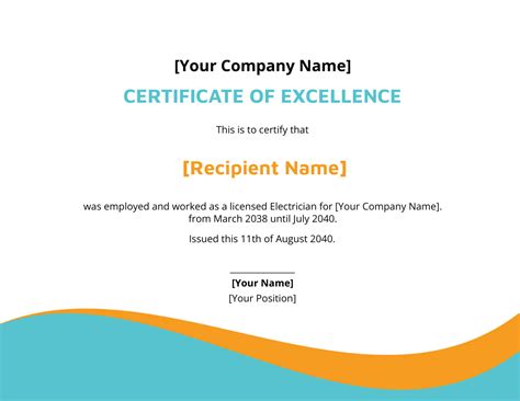Electrician Experience Certificate Templates Edit Online And Download