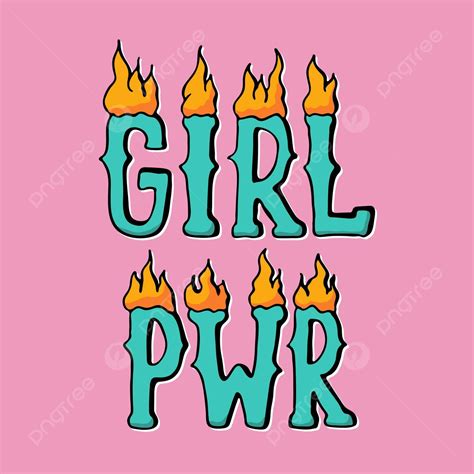 Handdrawn Lettering Of Girl Power Quote With A Feminist Slogan Vector