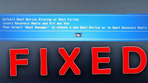 fix default boot device missing or boot failed in lenovo artofit