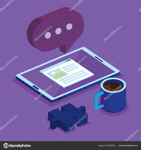 Digital Technology Isometrics Icons Stock Vector Image By ©yupiramos