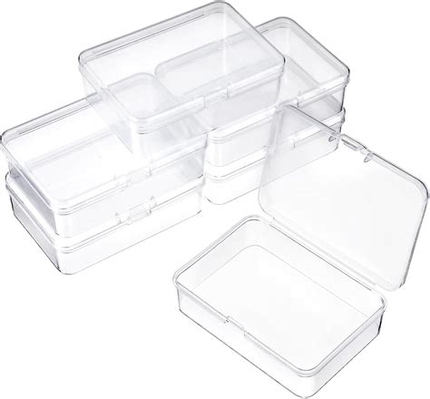 Monebena 2 Pcs Small Plastic Storage Containers Box Small Clear