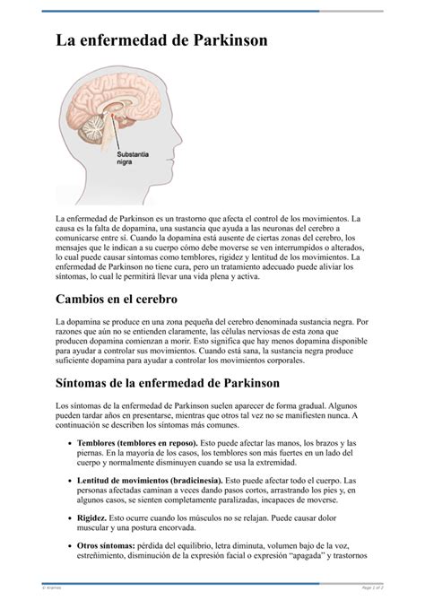 Text La Enfermedad De Parkinson Healthclips Online