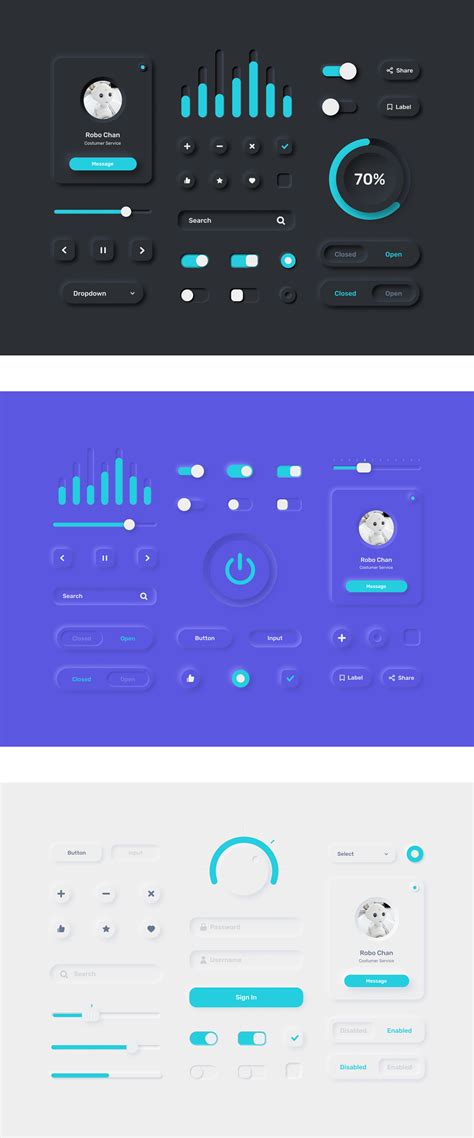 Neumorphism UI Kit For Figma Theme UI