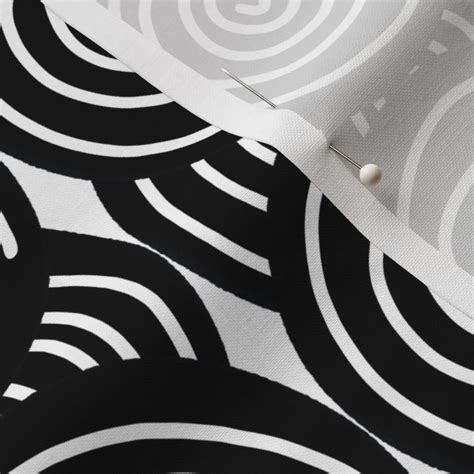 Minimalist Stacked Scrolls Fabric Spoonflower