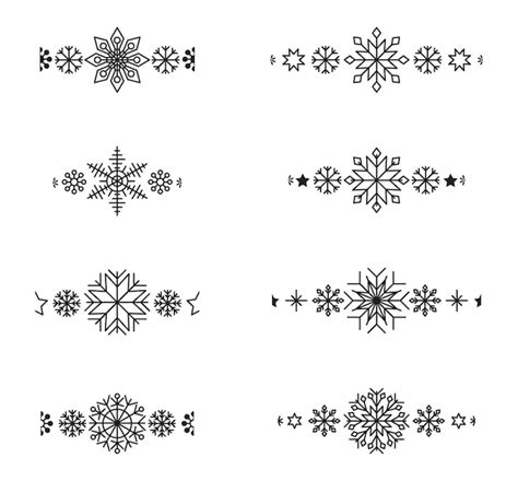 Elemento De Borde De Copo De Nieve Silueta De Copo De Nieve De Invierno