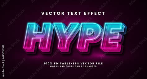Hype 3d Text Effect Editable Text Style Effect With Colorful Light