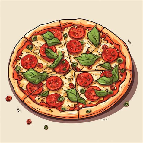 Comida vector pizza restaurante italiano icono rápido foto doodle