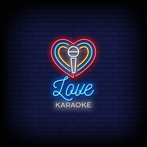 Premium Vector Love Karaoke Neon Signs Style Text
