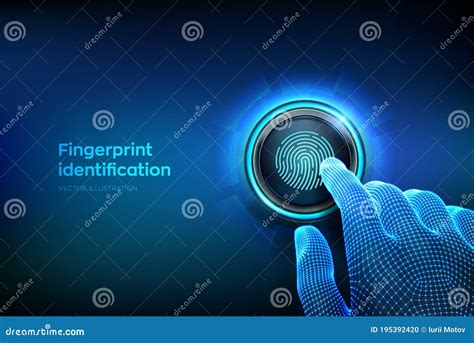 Fingerprint Scan Provides Security Access With Biometrics Identification Closeup Finger About