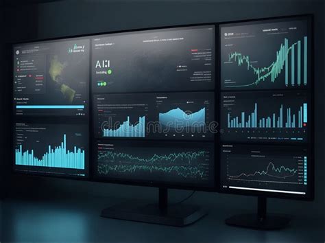 Virtual Screen With Data Ai Analytics Ai Generated Stock Illustration