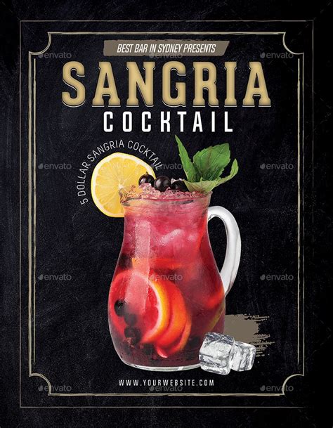 Sangria Cocktail Flyer Template Preview